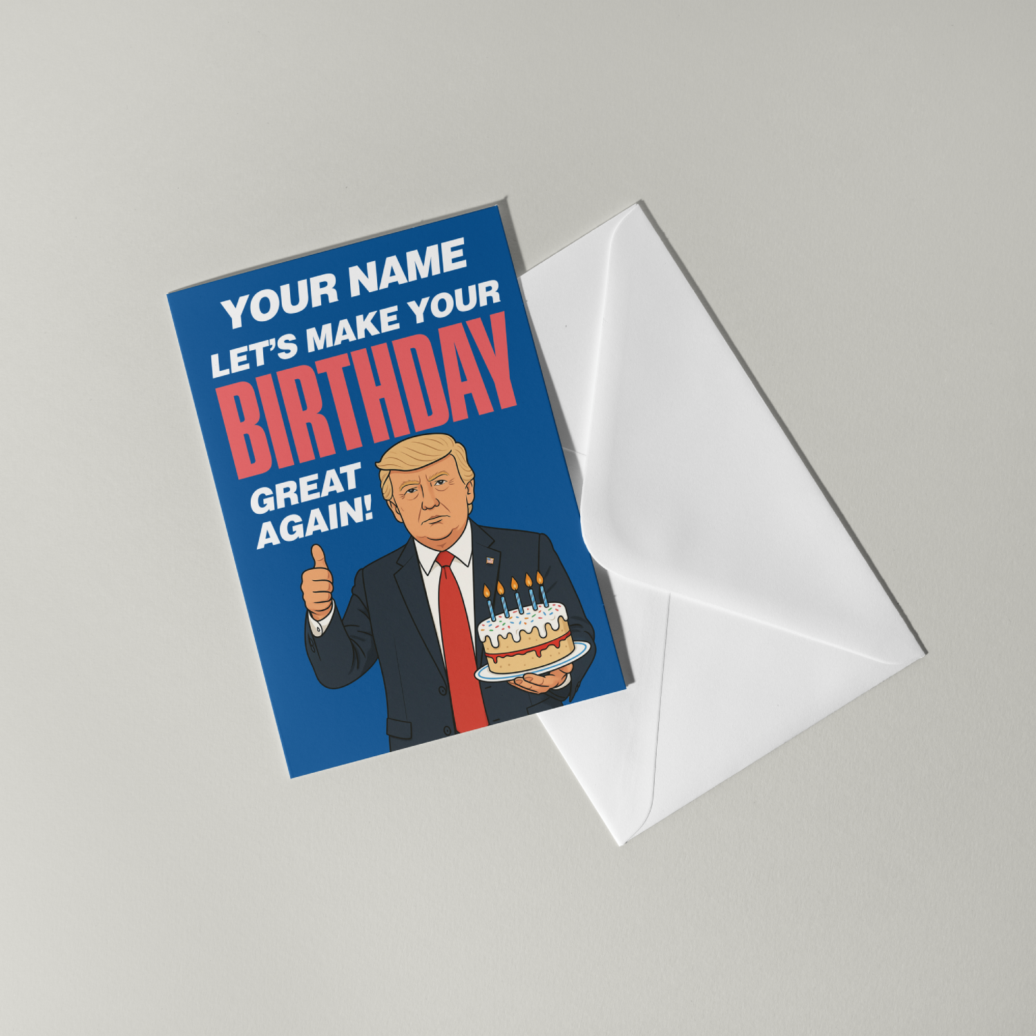 Donald Trump Personalised Birthday Card – Fly Prints LTD