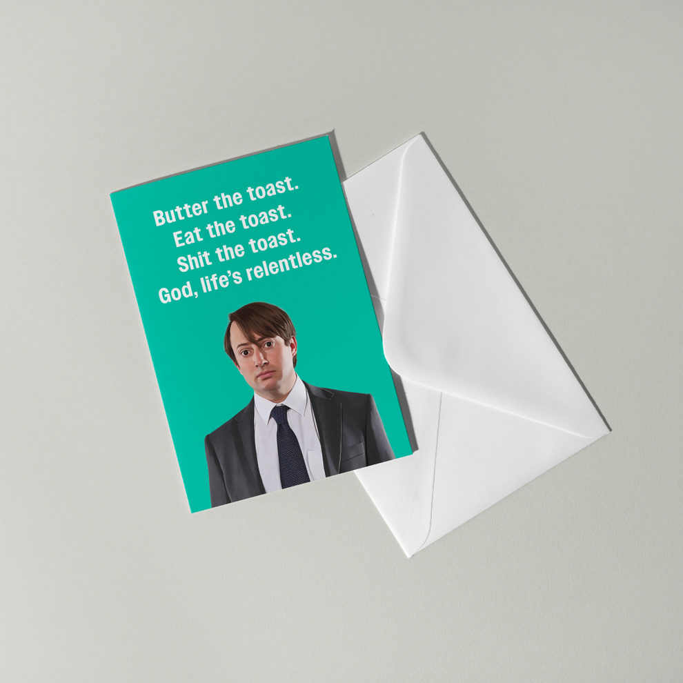 Mark Corrigan Peep Show Greeting Card – Fly Prints LTD
