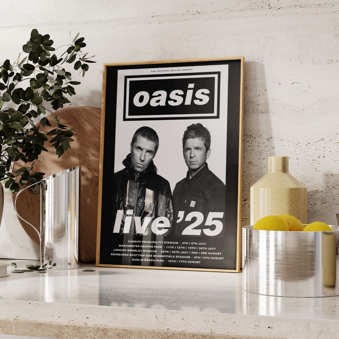 Oasis 2025 Tour Poster – Fly Prints LTD